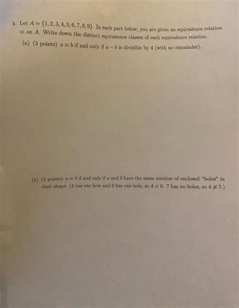 Solved 4 Let A 123456789 In Each Par