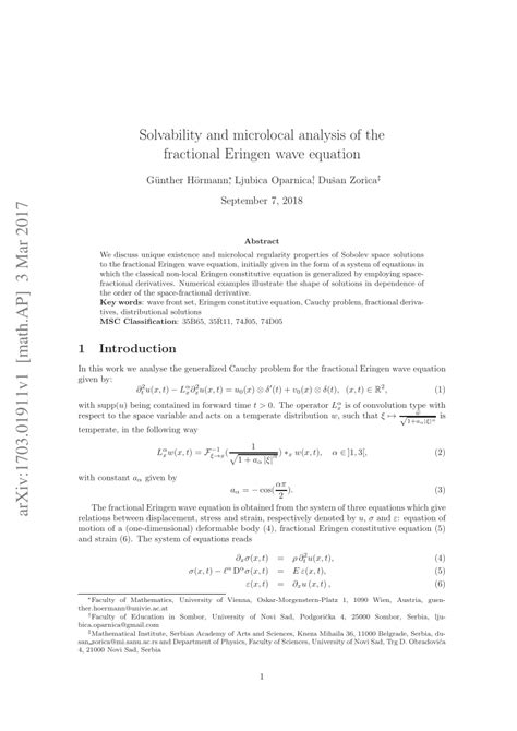 Pdf Solvability And Microlocal Analysis Of The Fractional Eringen
