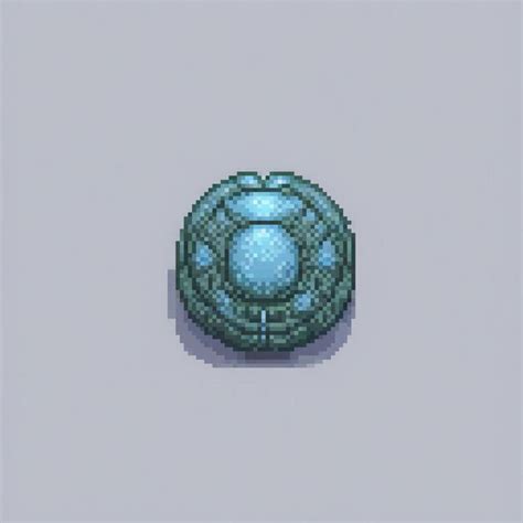 Blue Sphere With A Hole Pixel Art Style Premium Ai Generated Image