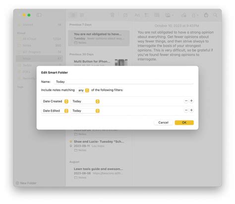 A Closer Look At Apple Notess Smart Folders The Sweet Setup