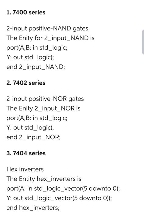 Solved 3 Write Entity Declaration For Each Of The Ttl Devices In