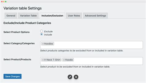 Woocommerce Variations Table Show Product Variations In Table Listing