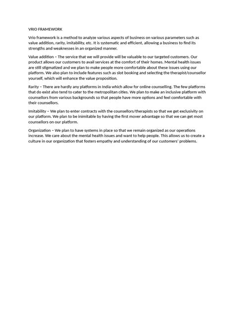 Vrio Framework Pdf