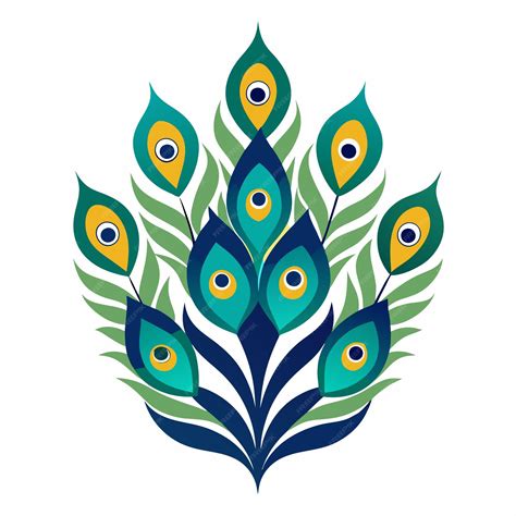 Peacock Feather Vector Illustration Premium Ai Generated Vector