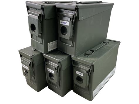 Lot 5 Military Style Steel Ammo Crates