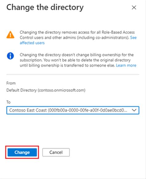 개별 Vss Azure 구독을 사용하여 디렉터리 테넌트 변경 Microsoft Learn