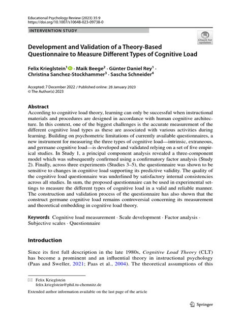 Development And Validation Of A Theory Based Questionnaire To Measure