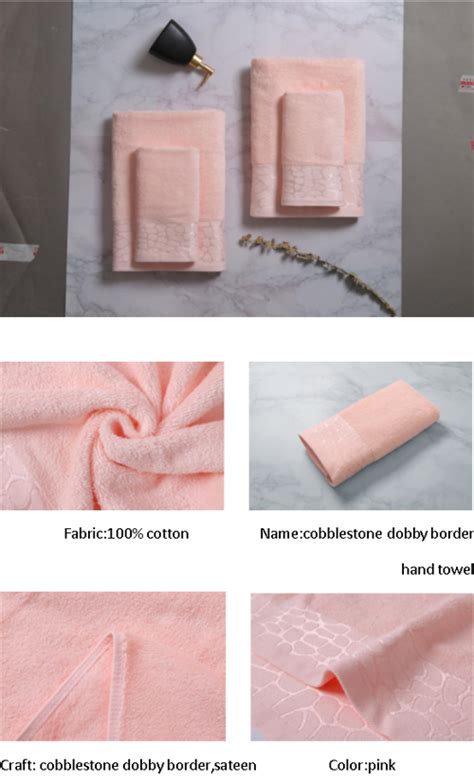 100 Cotton Solid Color Dobby Border Hand Towel High Quality 100