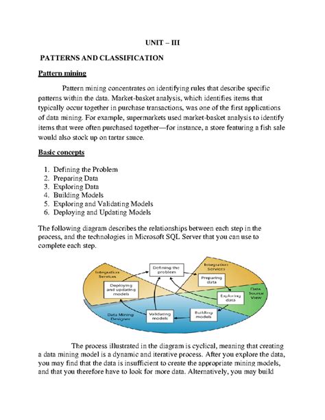 Dm Unit Iii Notes Nill Unit Iii Patterns And Classification