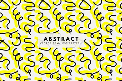Premium Vector Wiggly Lines Shape Yellow And Black Lines Abstract Seamless Repeat Pattern