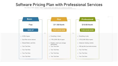 Software Pricing Plan With Professional Services Ppt Infographic Template Introduction Pdf