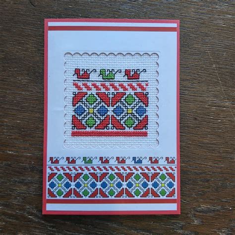 Комплект за изработване на ръчно бродирана картичка с шевица № 06