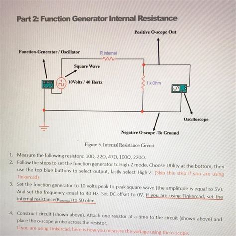 Solved Part 2 Function Generator Internal Resistance