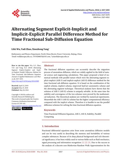 Pdf Alternating Segment Explicit Implicit And Implicit Explicit