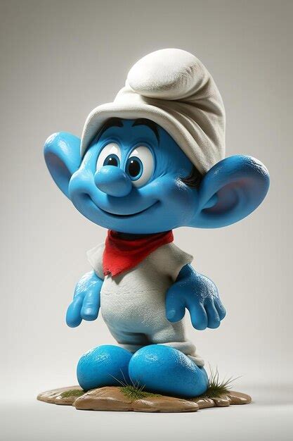 Cute Sassy Smurfling Isolated On Grey Background Premium Ai Generated