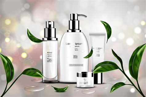 럭셔리 화장품 병 패키지 피부 케어 크림 미용 화장품 제품 포스터 Bokeh 배경 보살핌에 대한 스톡 벡터 아트 및 기타 이미지 보살핌 은색 포장 Istock