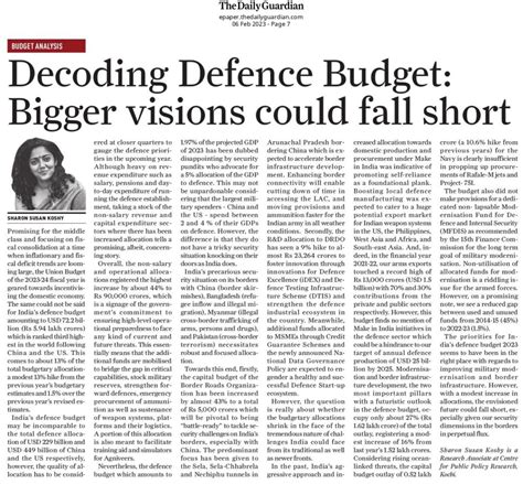 Decoding Defence Budget Bigger Visions Could Fall Short Centre For Public Policy Research Cppr