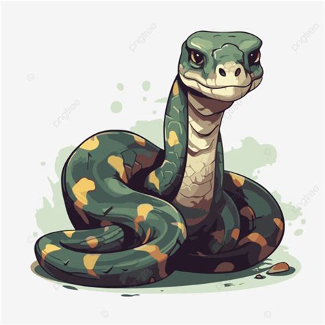 Gambar Clipart Python Ular Comel Haiwan Makhluk Vektor Watak Ilustrasi Kartun Ular Sawa Seni