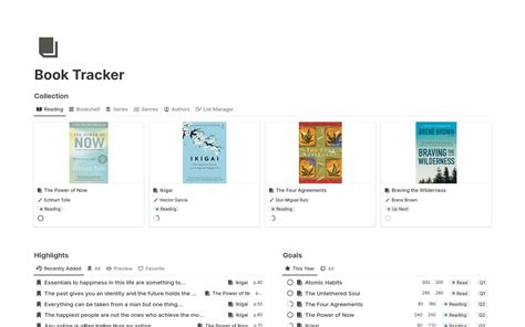 Reading Tracker Notion Template