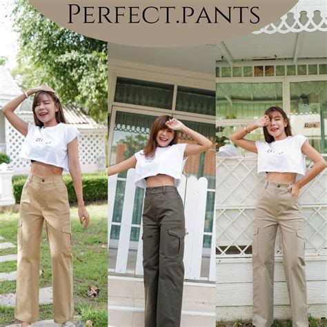 Perfect Pants กางเกงทรงช่างกระเป๋ากล่อง ฟรีไซส์ กางเกงวินเทจ กางเกงขากระบอก กางเกงทรงช่างเอวสม