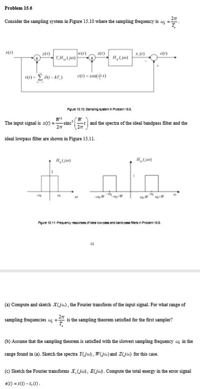 Solved Problem 15 6 Consider The Sampling System In Figure Chegg Com