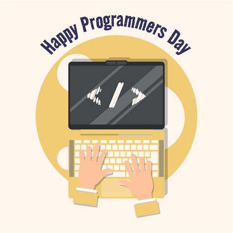 Happy Programmers Day Poster With A Programmers Hands At Work 48388844 Vector Art At Vecteezy