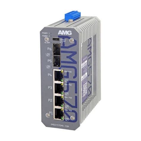 Managed Ethernet Switch AMG570 2GBT 2GAT 2S P240 AMG Systems 6 Ports Gigabit Ethernet