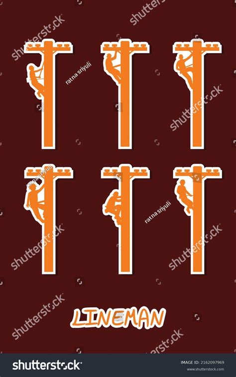 Lineman Design Modern Vector Set Stock Vector Royalty Free 2162097969