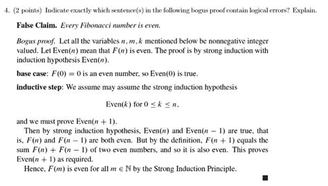Solved 4 2 Points Indicate Exactly Which Sentences In The