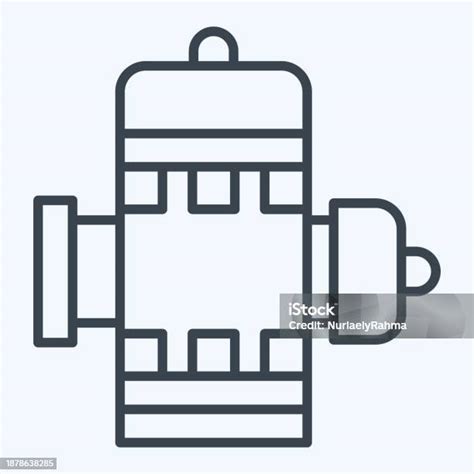 아이콘 소화전 소방관 기호와 관련이 있습니다 선 스타일 심플한 디자인 편집 가능 간단한 일러스트레이션 경계 표지에 대한 스톡