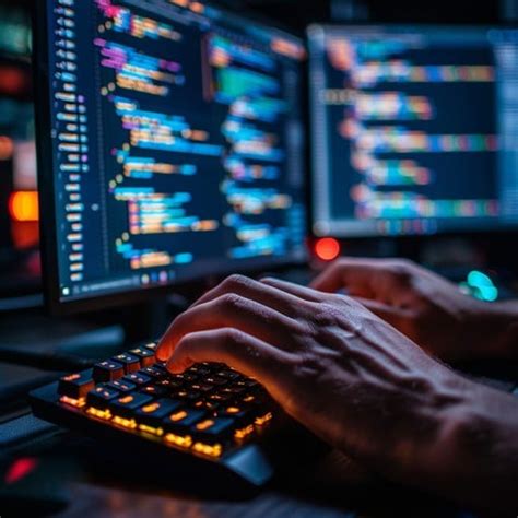 Free Coding Workstation Glow Image Coding Programmer Keyboard