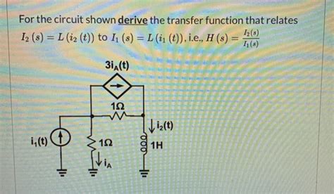 Solved For The Circuit Shown Derive The Transfer Function Chegg