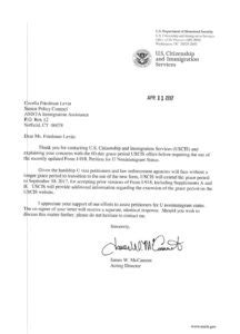 USCIS Letter Extension Of U Visa Grace Period 2017 ASISTA