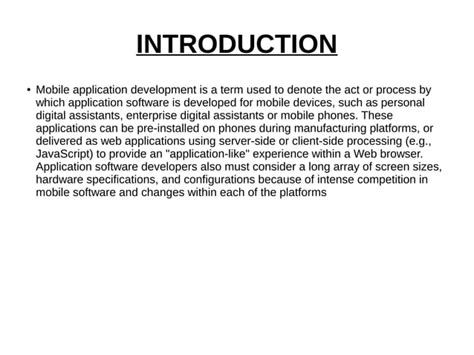 Mobile Application Development Ppt