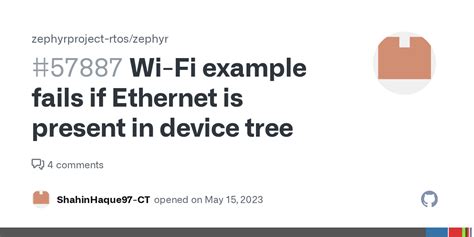 Wi Fi Example Fails If Ethernet Is Present In Device Tree · Issue