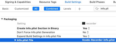 Missing Infoplist File For C Command Line Tool Application Within