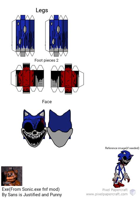 Pixel Papercraft Exe Fnf Vs Sonicexe Mod