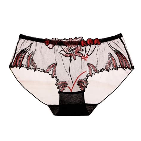 Сексуальные женские Соблазнительные Вышитые тонкие сетчатые трусы с низкой талией качественное