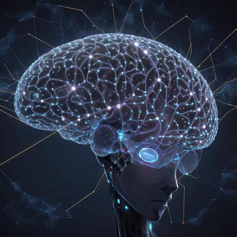 Premium Photo 3d Human Brain With Connection Dots And Plexus Lines