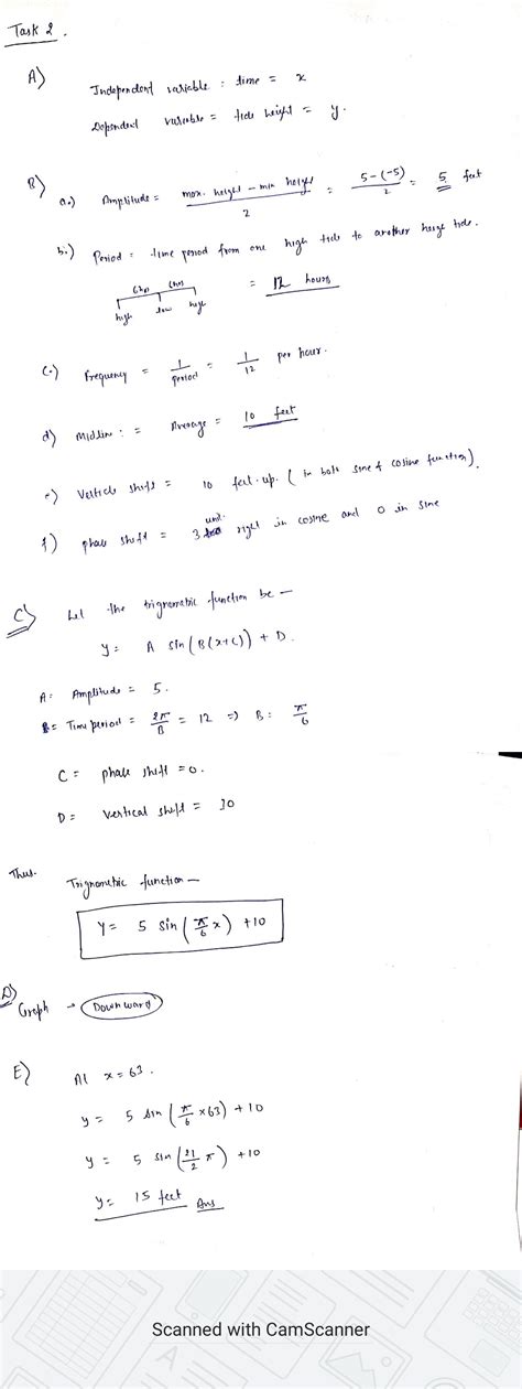 Modeling Trigonometric Functions Precipitation And Tides Course Hero