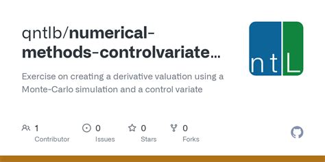 Github Qntlb Numerical Methods Controlvariate Exercise Exercise On Creating A Derivative