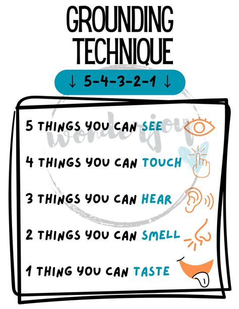 Grounding Technique Printable 5 4 3 2 1 Includes Both English And Spanish Etsy