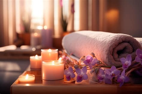 Premium Ai Image Massage Room Massage Table Towel And Aromatic