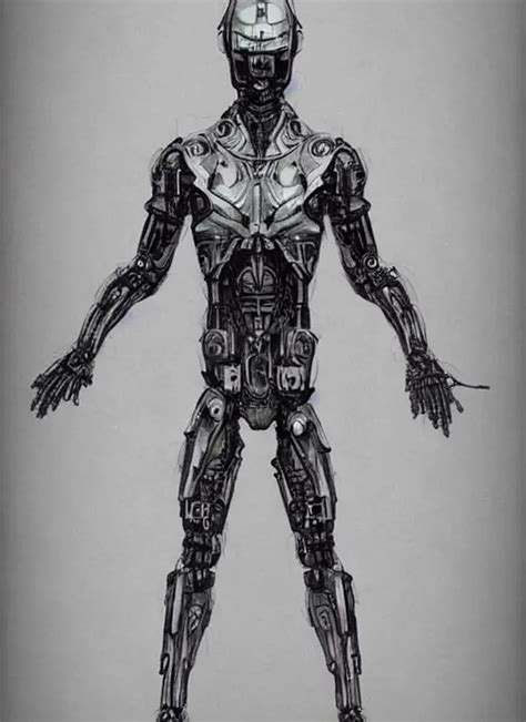 Cyborg Alien Hybrid Full Body Artwork Sketch Humanoid Openart
