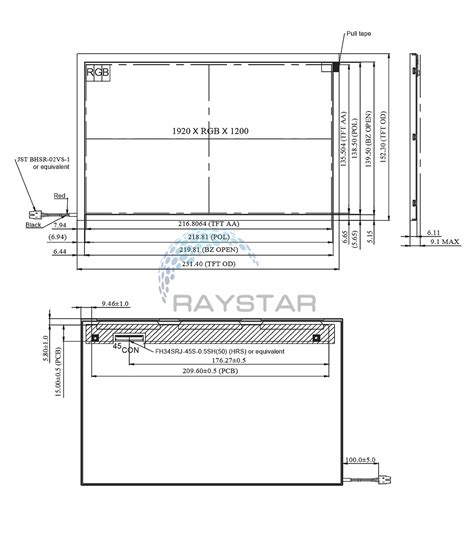 10 1 Inch High Resolution Tft Display Module Raystar High Resolution Tft