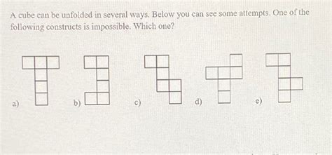 Solved A Cube Can Be Unfolded In Several Ways Below You Can