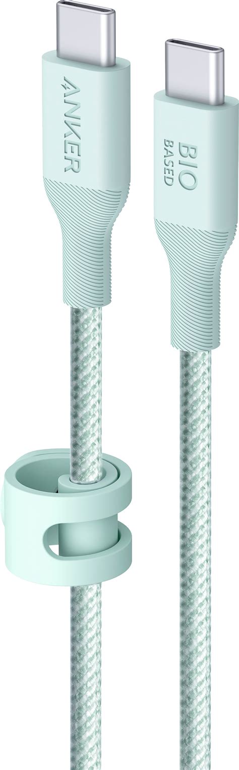 Best Buy Anker Bio Nylon USB C To USB C Cable Green A80F7H61 1