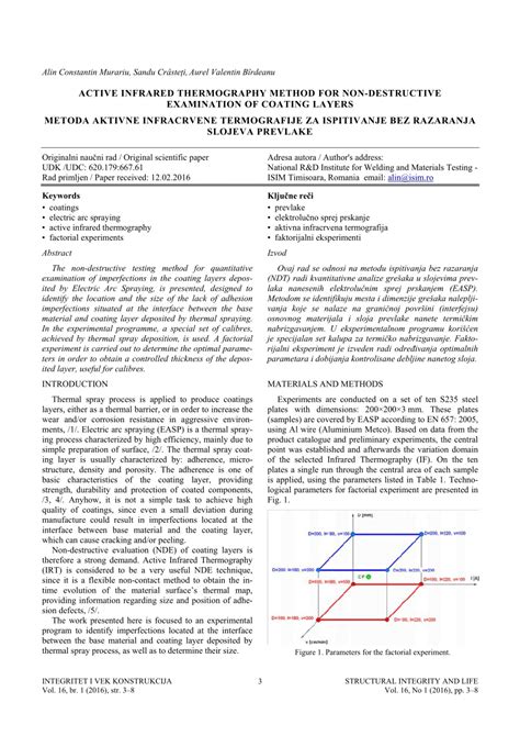 Pdf Active Infrared Thermography Method For Non Destructive Examination Of Coating Layers