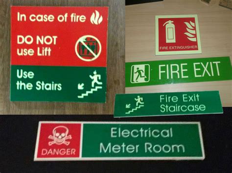 Fire Exit Statutory Signages Motif Graphics Private Ltd
