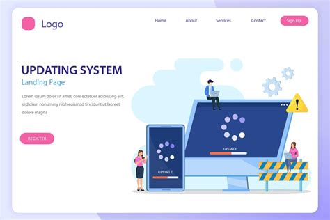 System Update Concept Software Upgrade And Installation Program Software Installation Vector